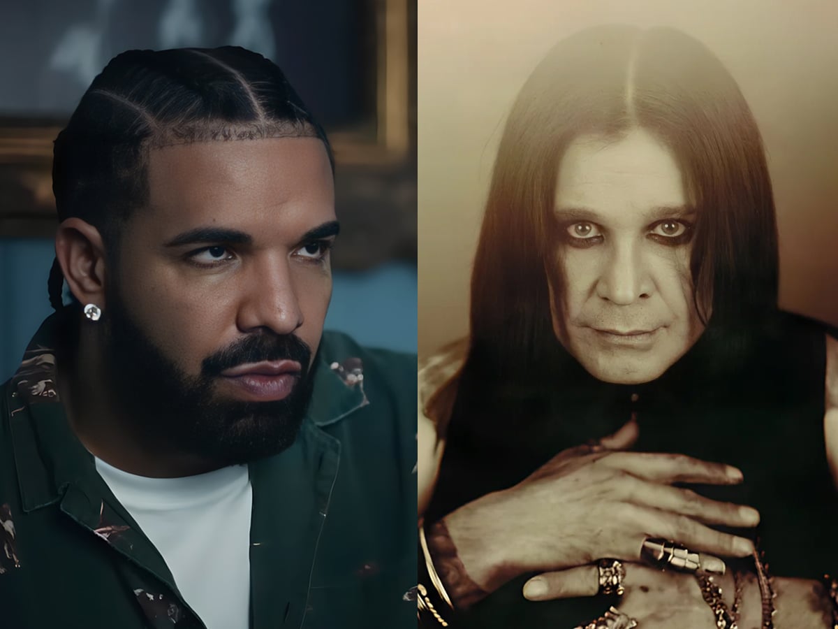Drake pours out tequila for Ozzy Osbourne at Black Sabbath Bench ...